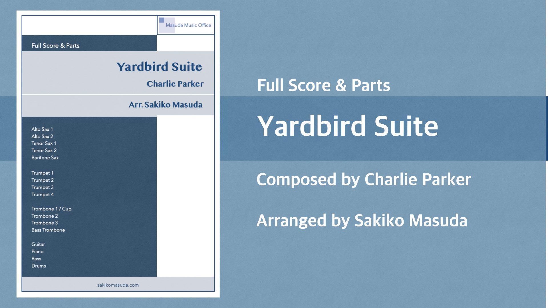 Yardbird Suite【Big Band Score & Parts】 | Jazz Composer Sakiko Masuda